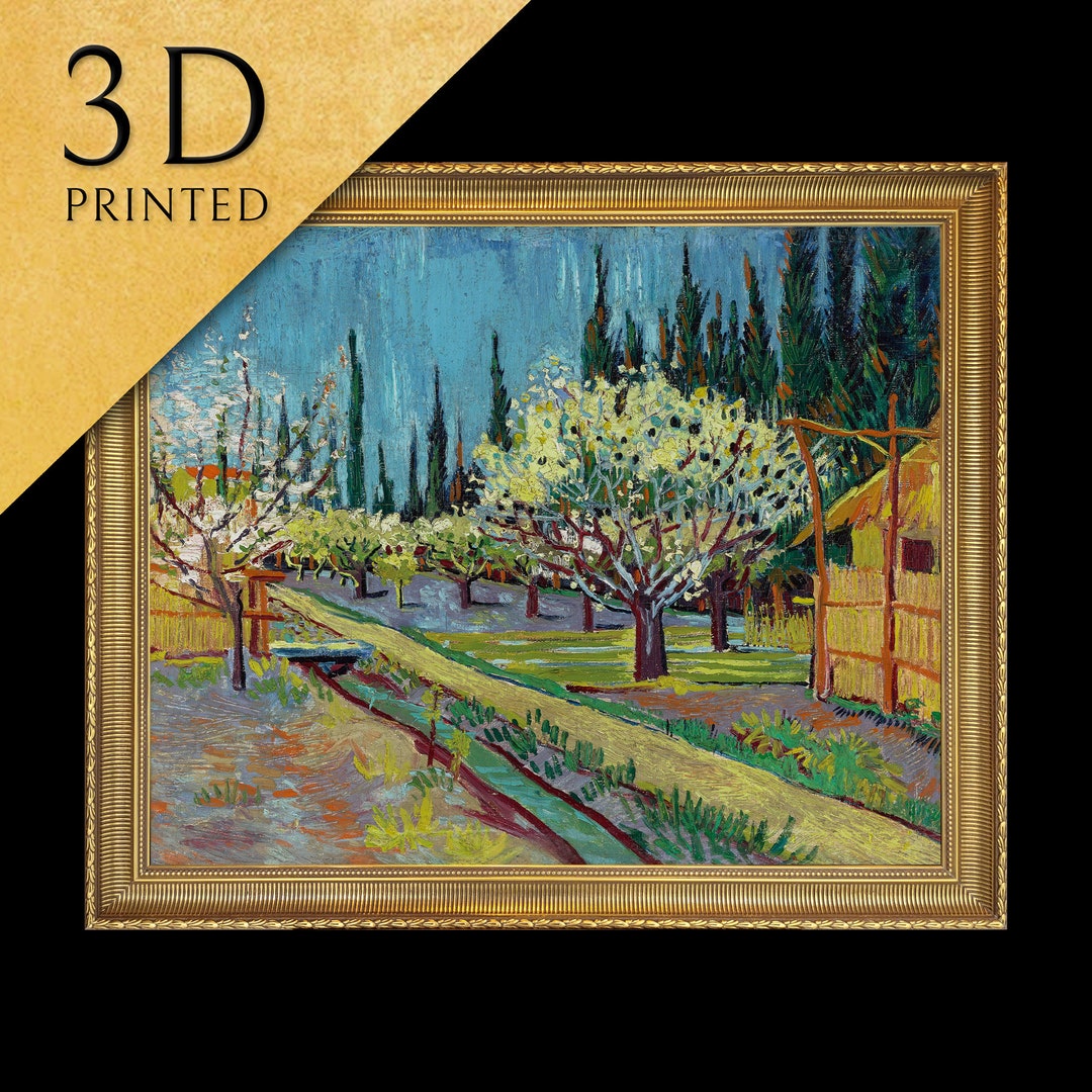 Orchard Bordered by Cypresses by Van Gogh,3d Printed With Texture and ...