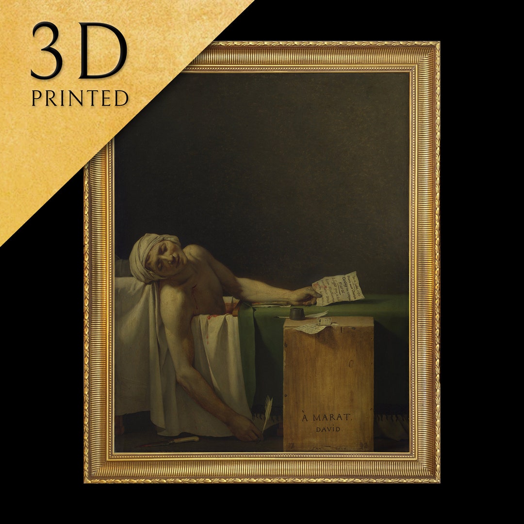 Marat Assassinated 3D Print: Jacques Louis David Textured Oil Painting ...