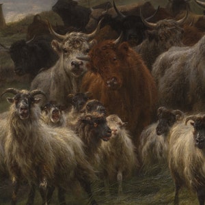 Highland Raid by Rosa Bonheur, 3d Printed With Texture and Brush ...