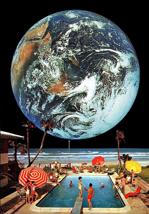 Surreal Collage Art Print A2 A3 Handmade Collage Space - Etsy