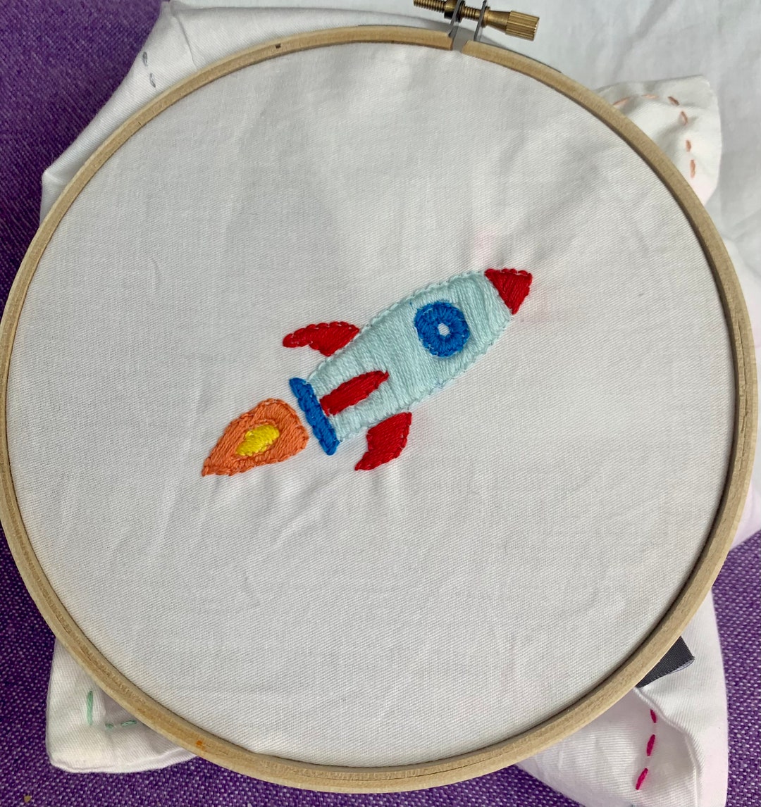 Outer Space Embroidery Kit for Beginners, Create a Custom Pillow Cover ...