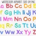 Watercolor Alphabet Clipart - Watercolor Letters Clip Art - Rainbow ...