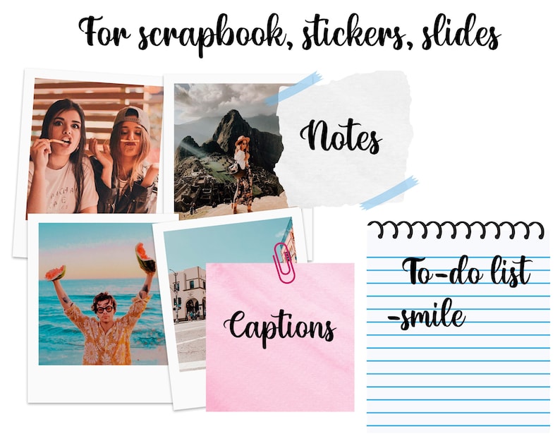 Watercolor Note Paper Clipart Stationary Graphics Planner Illustration ...