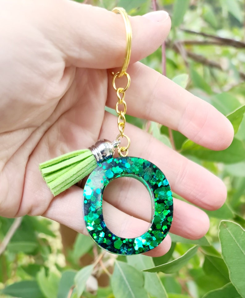 Green Letter Keyring Letter Keyring Marguerite Beads - Etsy Australia