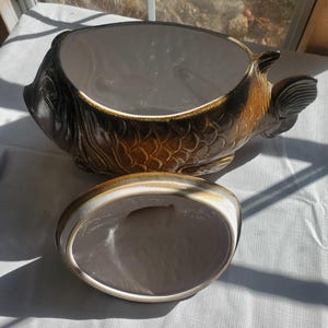 Unique Bellini Italian Pottery Fish Design Cookie Jar Coastal Charm - Etsy