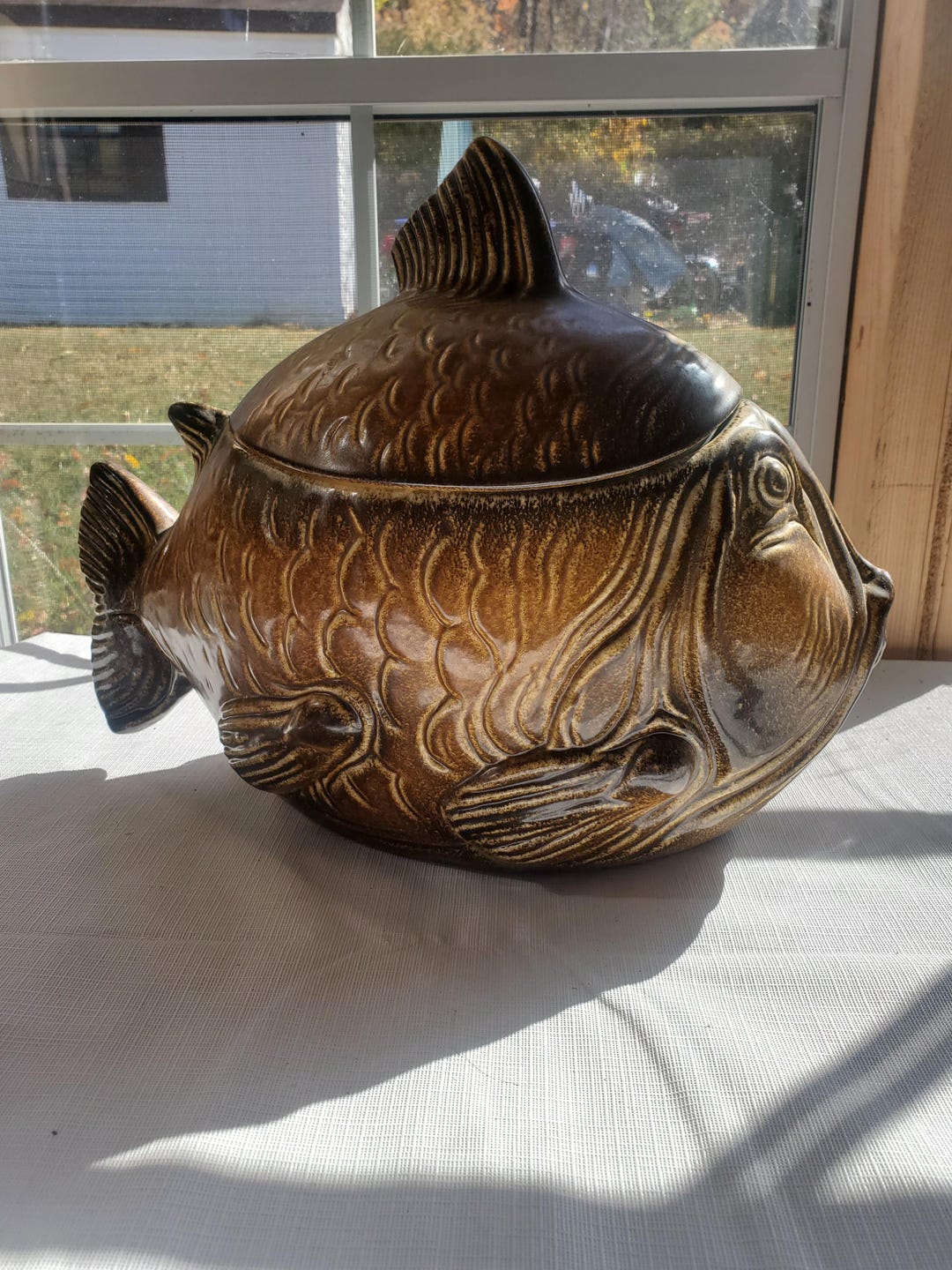 Unique Bellini Italian Pottery Fish Design Cookie Jar Coastal Charm - Etsy
