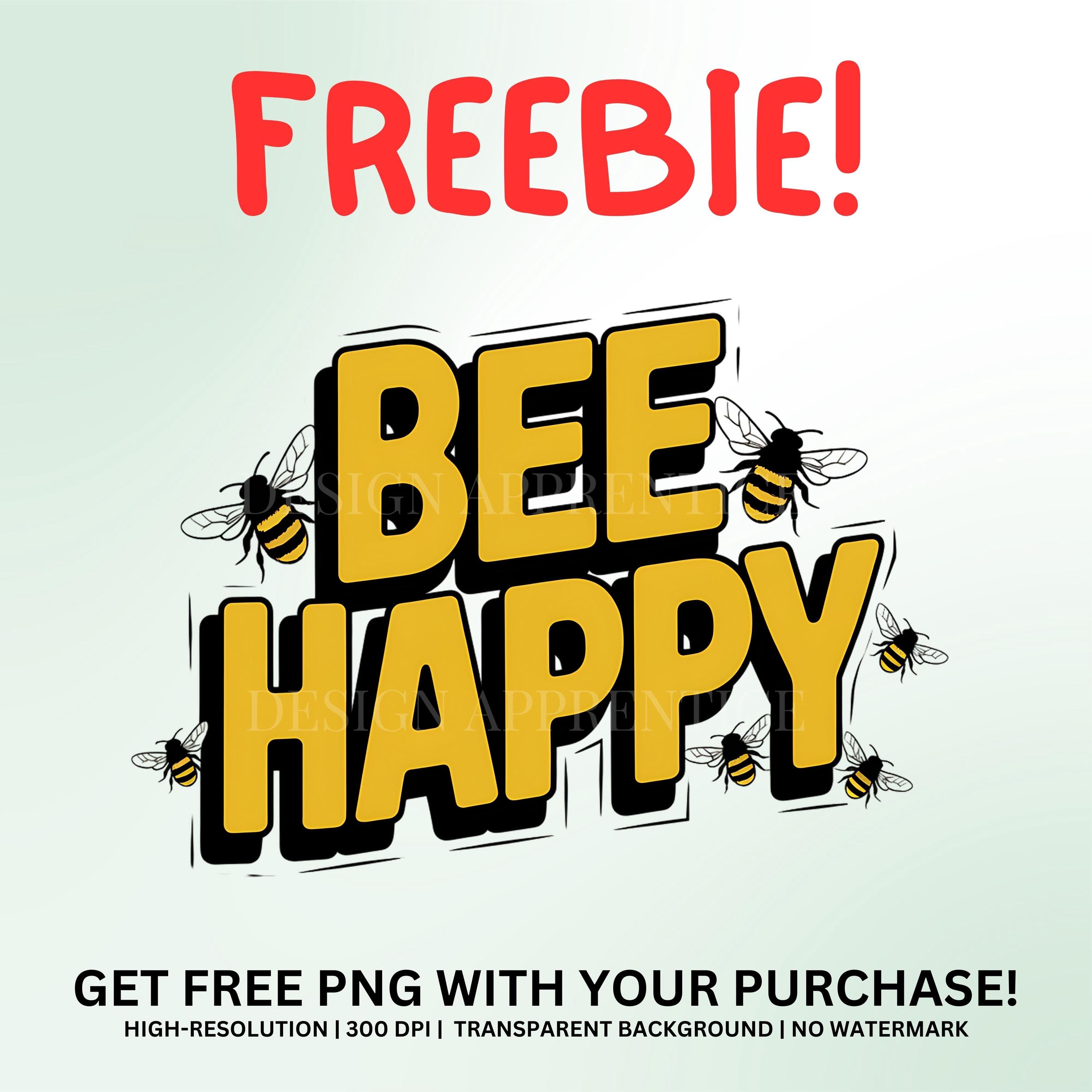 Bee Happy PNG, Sunflower Bumblebees Clipart, Positivity Digital ...