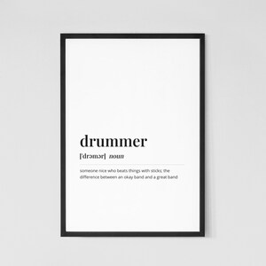 Drummer Dictionary Definition Printable Art, Profession Definition ...