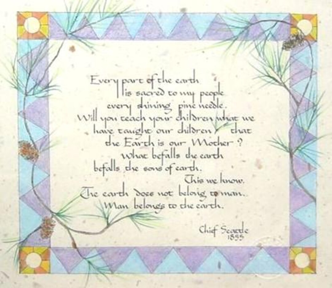 Mother Earth; Native American Inspirational Verse; Chief Seattle - Etsy