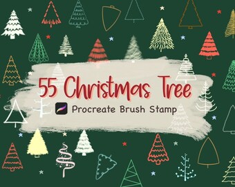 Christmas Tree Procreate Stamp | Etsy