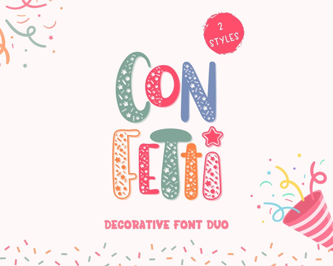 Confetti Font, Cute Decorative Font, Cricut Font, Christmas Font ...