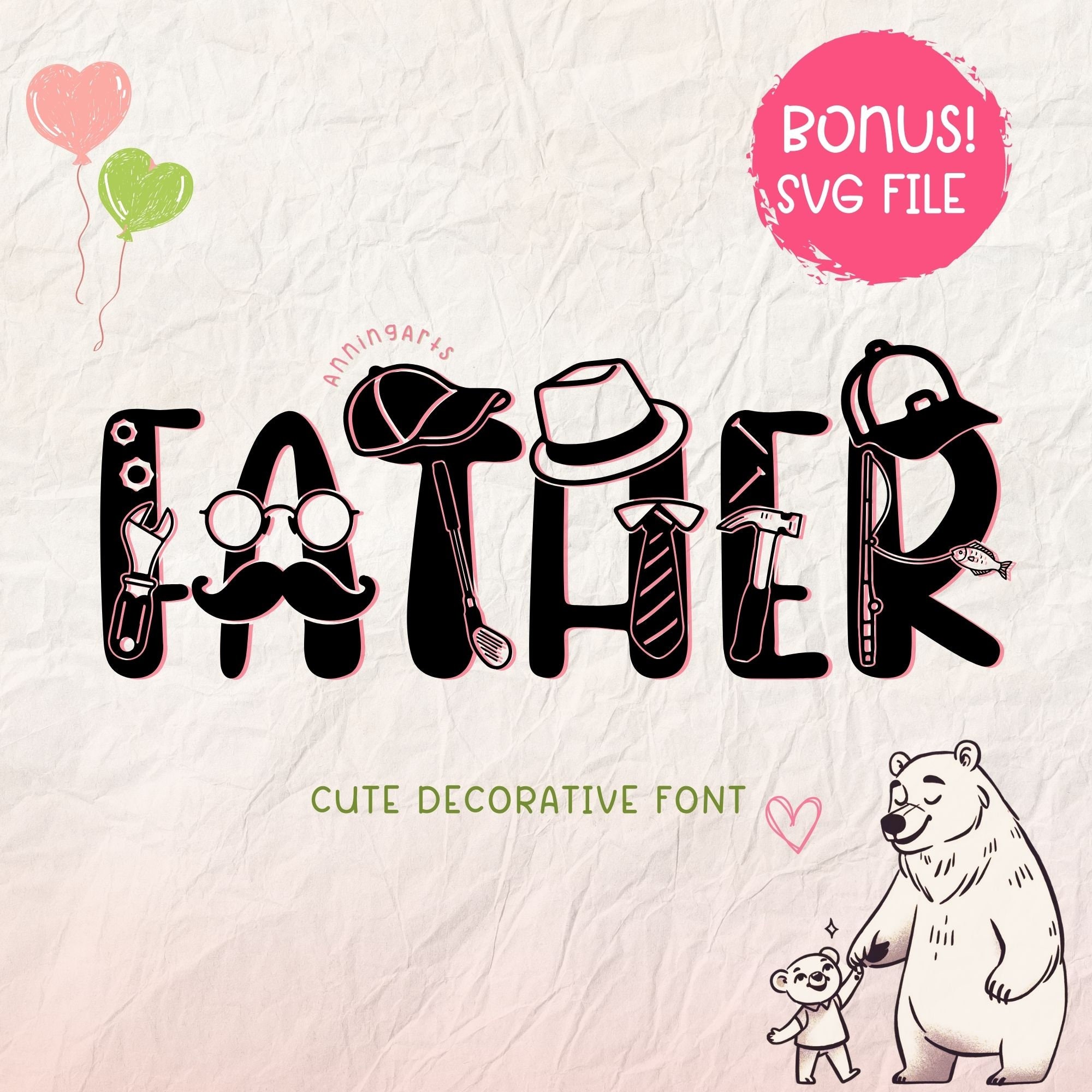 Father Font, SVG Font, Display Fonts, Decorative Fonts, Font for Cricut ...
