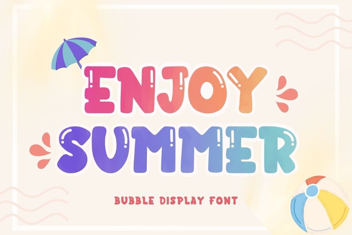 Enjoy Summer Font Handwriting Font, Summer Font, OTF Font, TTF Font ...