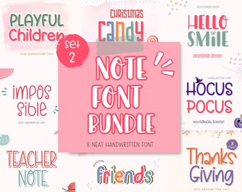 Handwriting Font Bundle, Neat Handwritten Fonts, Christmas Fonts ...