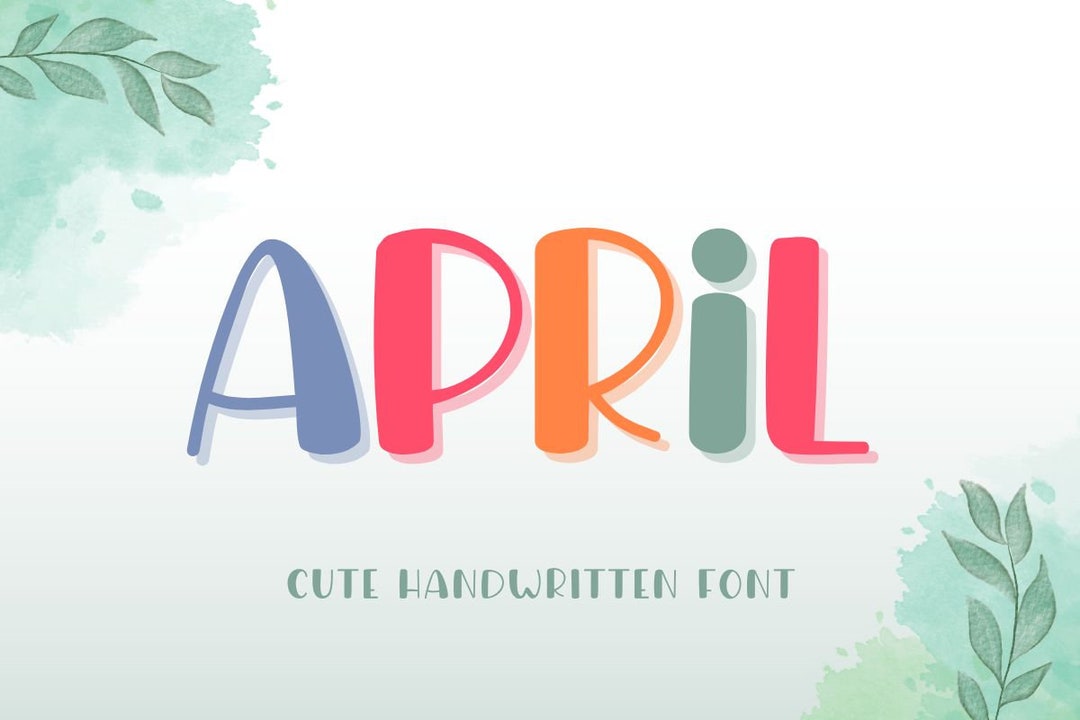 April Font Handwritten Fonts Cute Fonts OTF Fonts TTF - Etsy