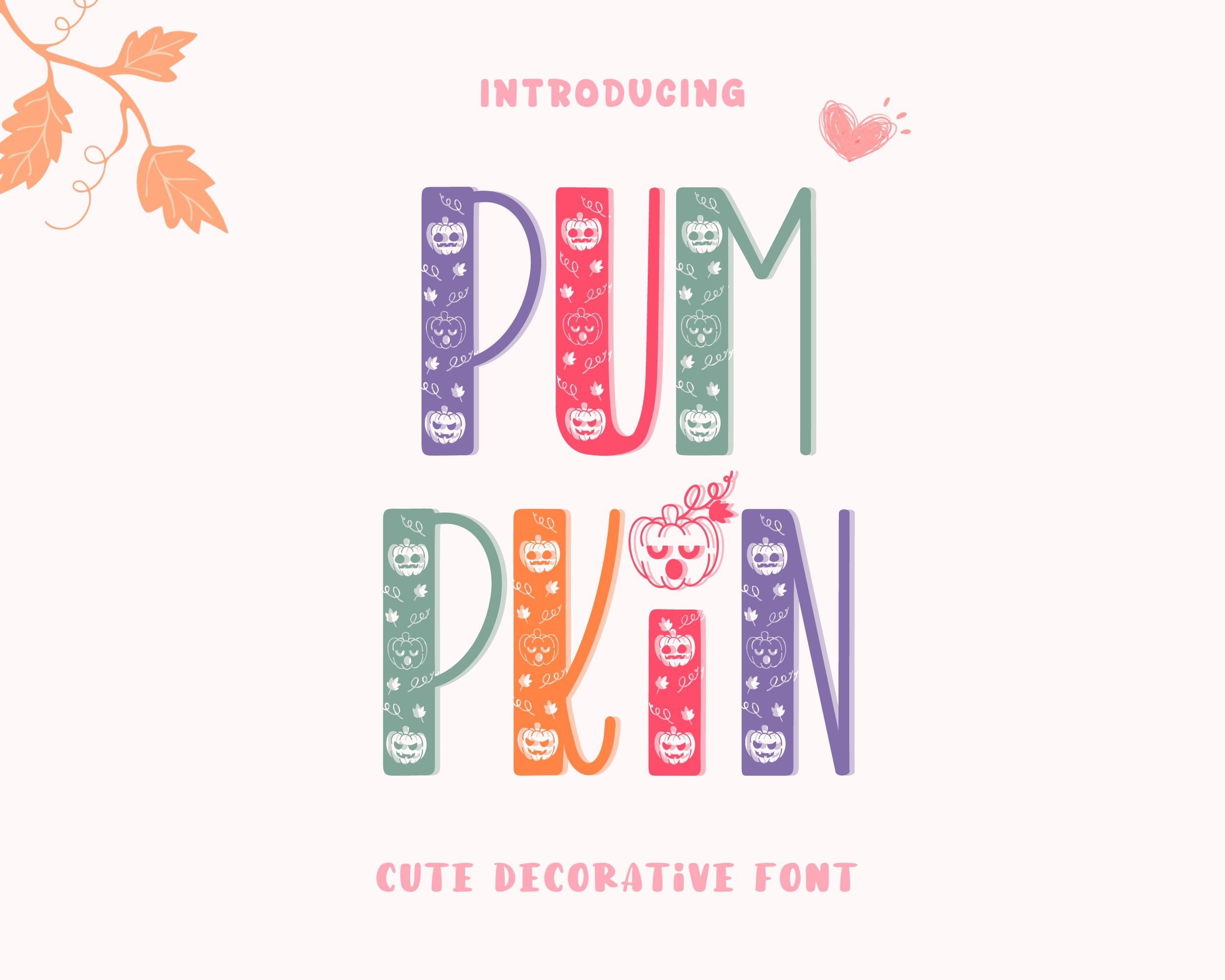 Cute Halloween Fonts Pumpkin Font Handwritten Fonts - Etsy