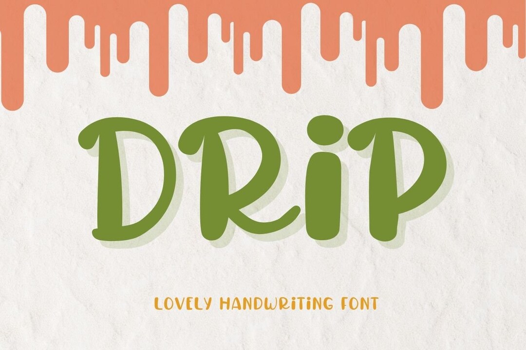 DRIP Cute Fonts Handwriting Fonts Procreate Fonts OTF - Etsy