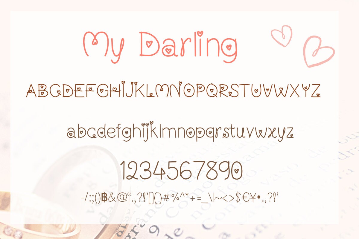Valentine Fonts Fonts With Heart Cute Handwritten Fonts - Etsy