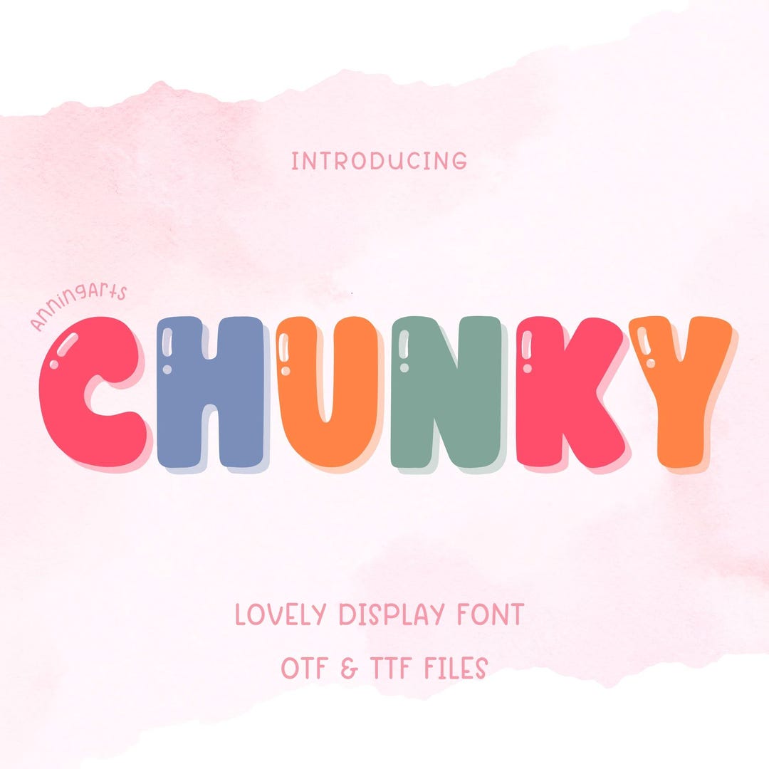 Chunky Font, Cute Handwriting Font, Bubble Font, Display Font, Cricut ...