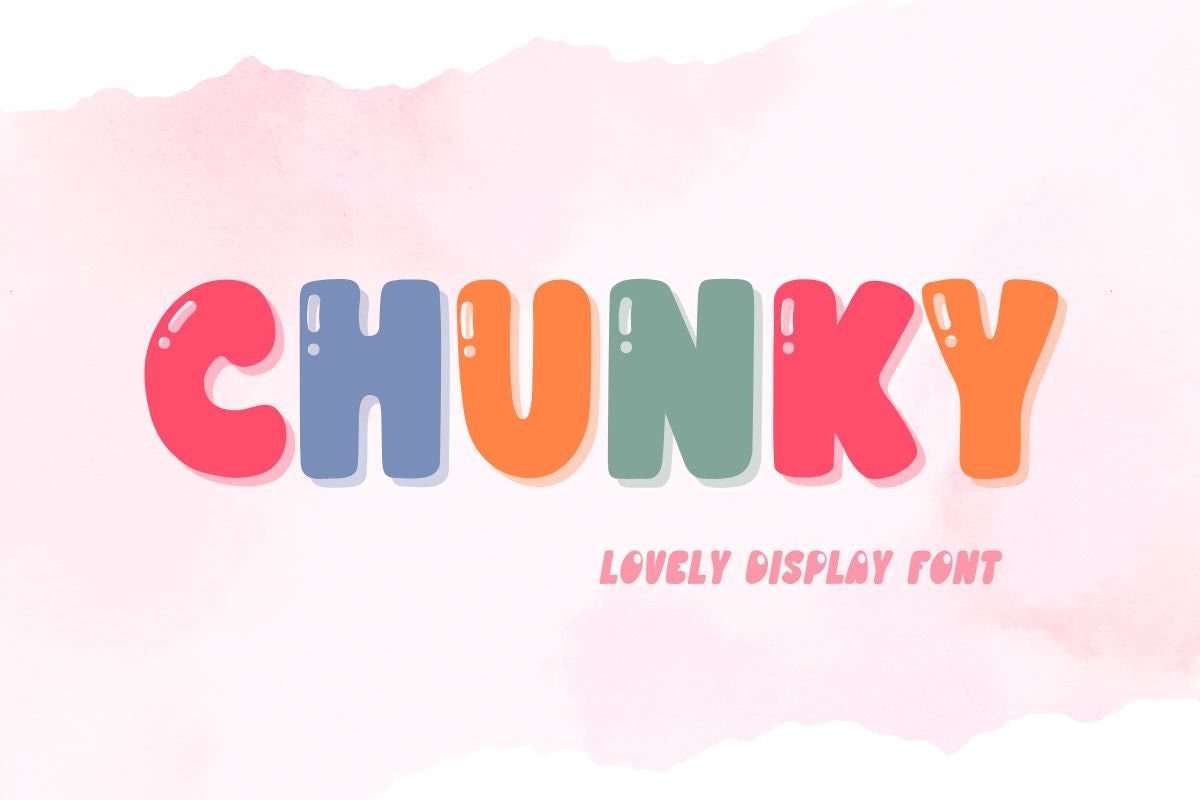 Chunky Font Summer Fonts, Handwriting Fonts, Display Fonts, OTF Font ...