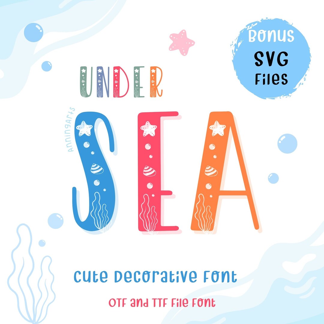 Under Sea Font, Summer Ocean Font, Cute Decorative Font, Beach Font ...