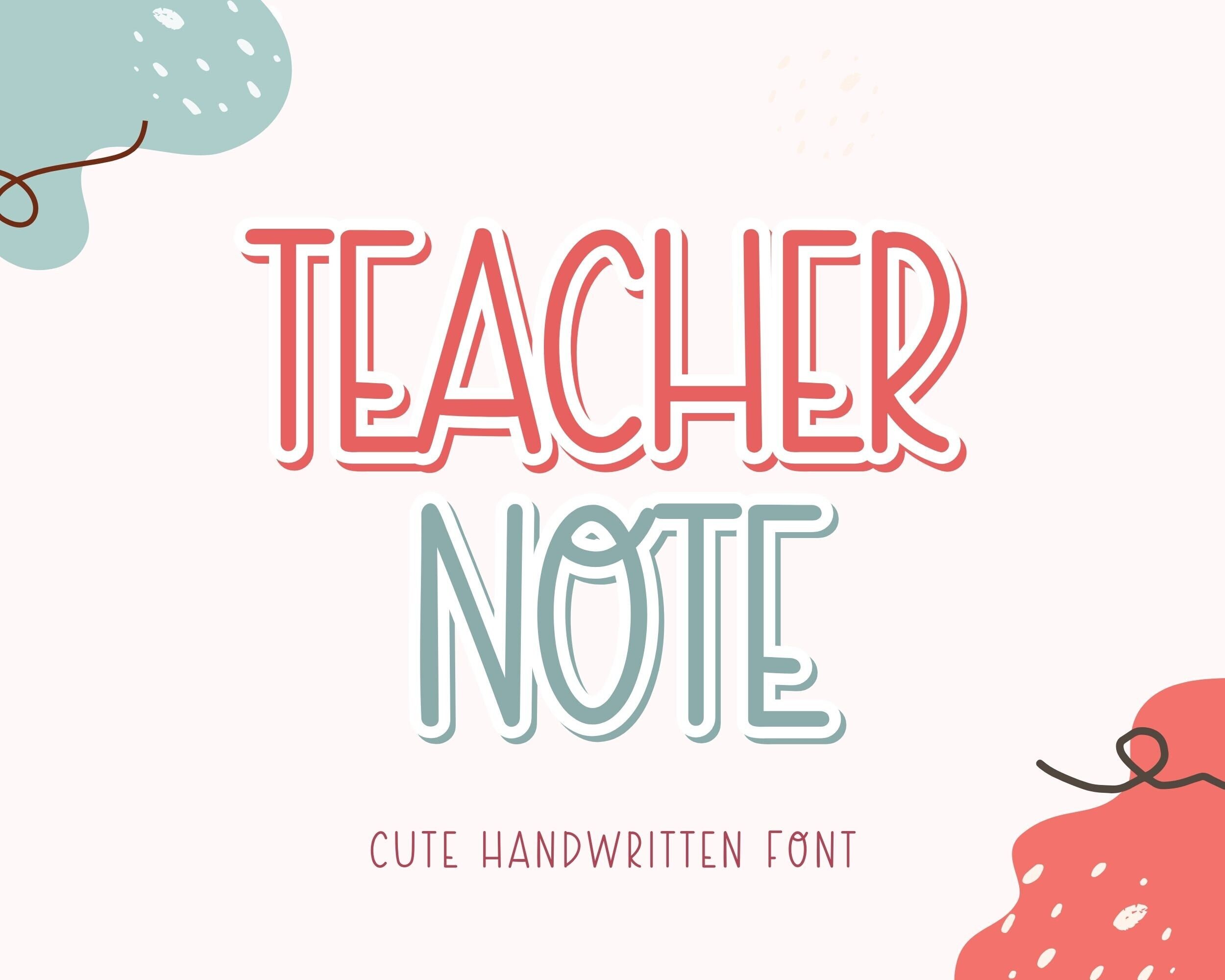 Teacher Note Fonts Neat Handwritten Fonts Planner Font - Etsy