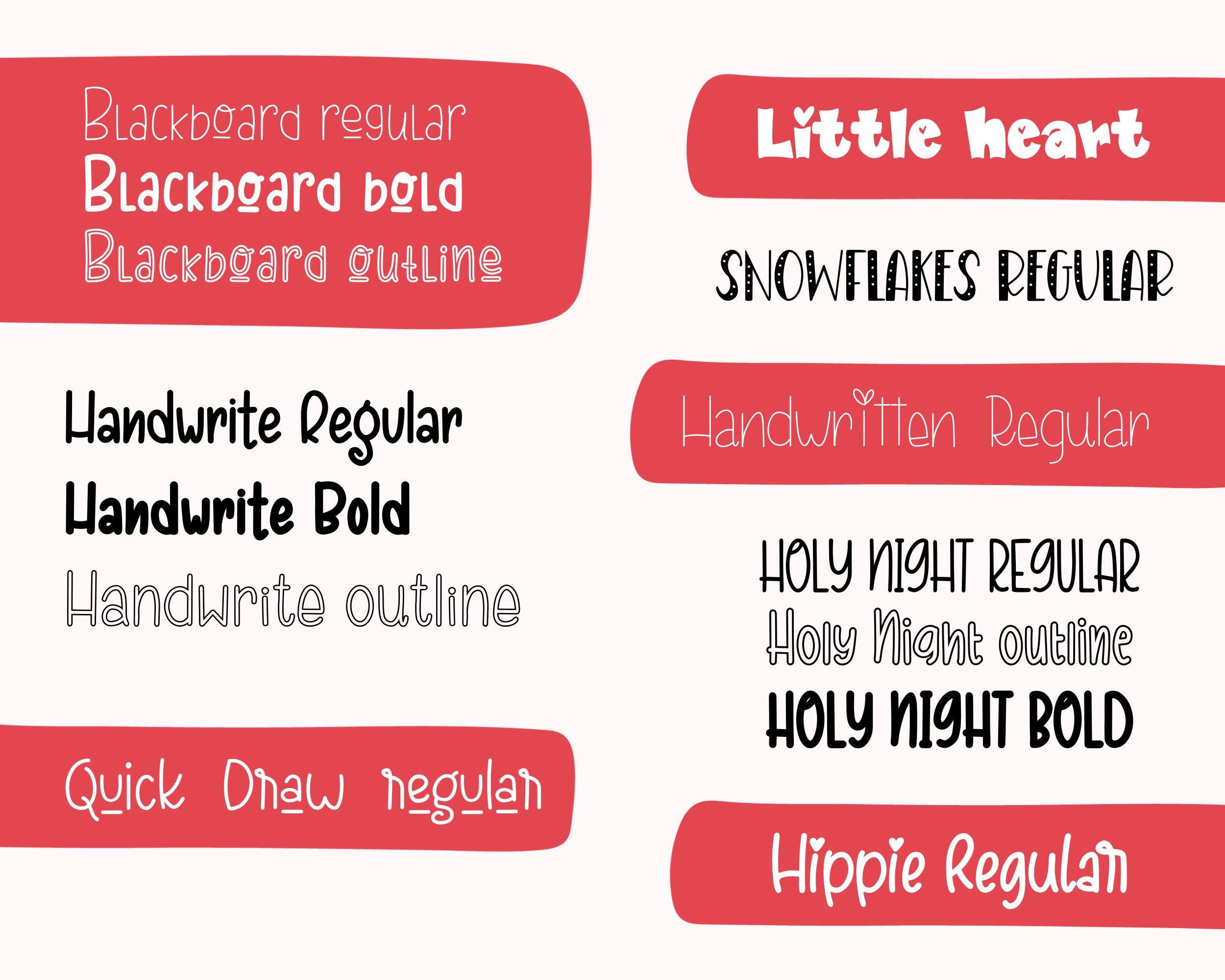 Handwriting Font Bundle, Neat Handwritten Fonts, Christmas Fonts ...
