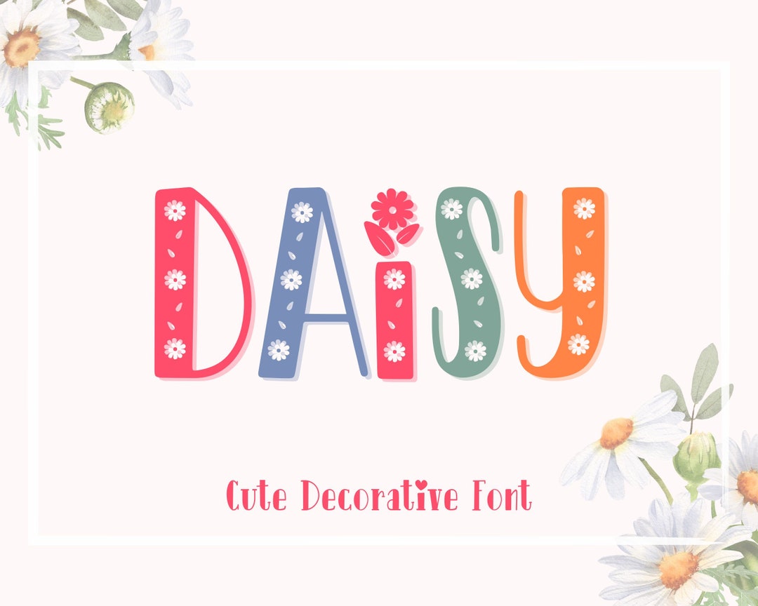 Cute Flower Font, Decorative Font, Flora Font, Cricut Font, Silhouette ...