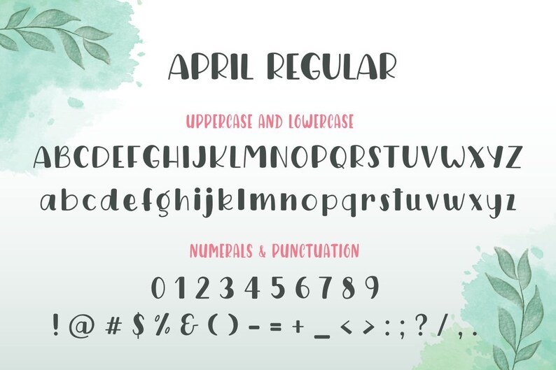 April Font Handwritten Fonts Cute Fonts OTF Fonts TTF - Etsy