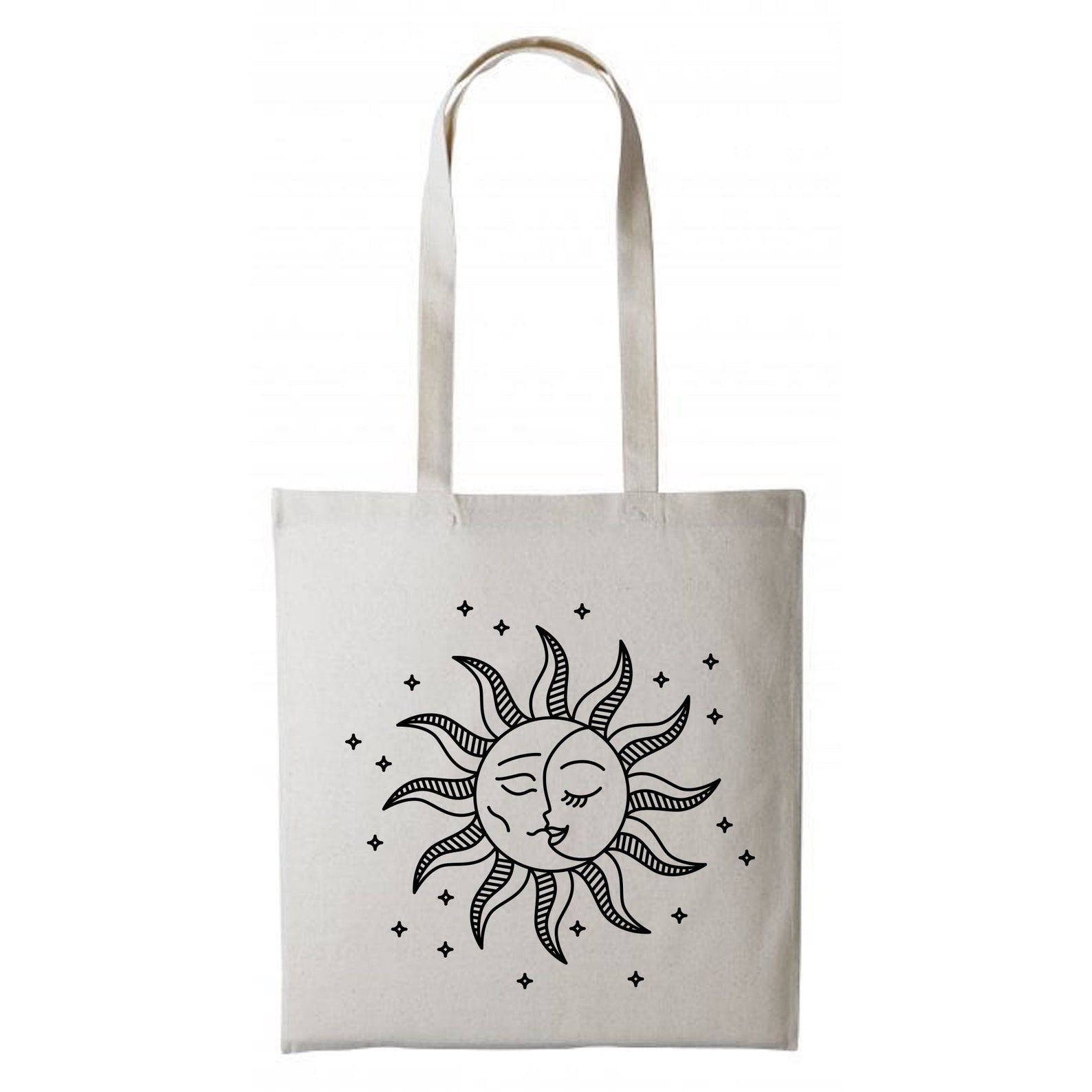 Sun and Moon Faces Tote Bag in Gold or Silver Glitter Book - Etsy UK