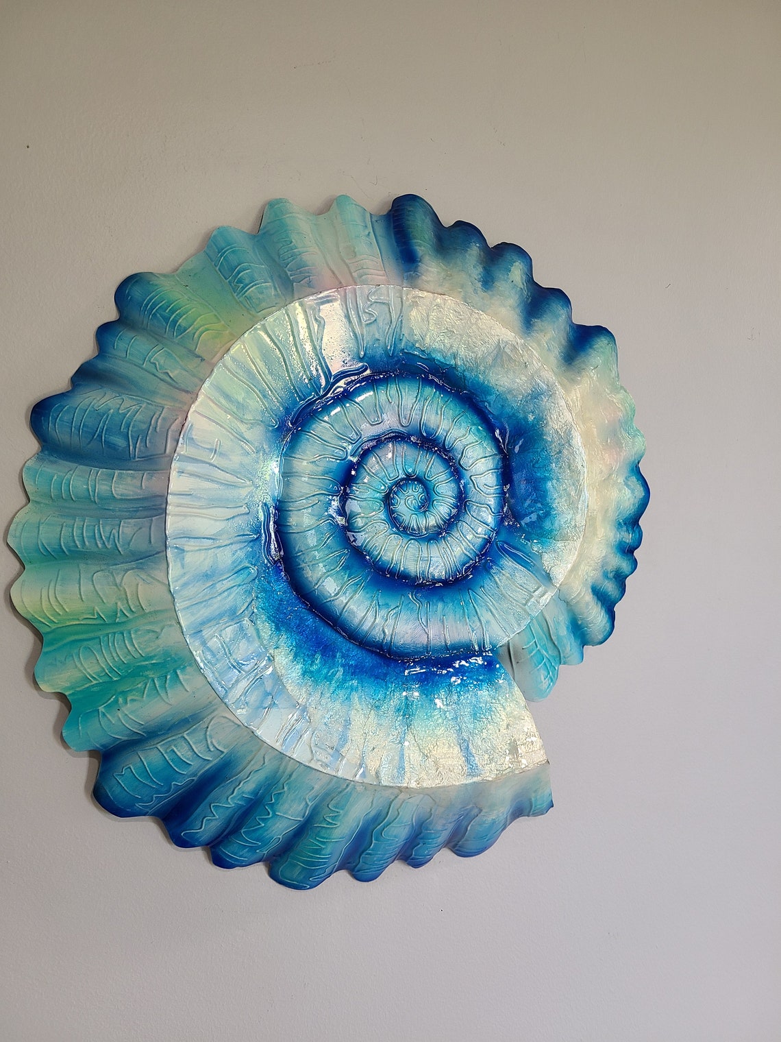 Nautilus Shell Tropical Metal Decor Made Unique With Capiz Shells ...