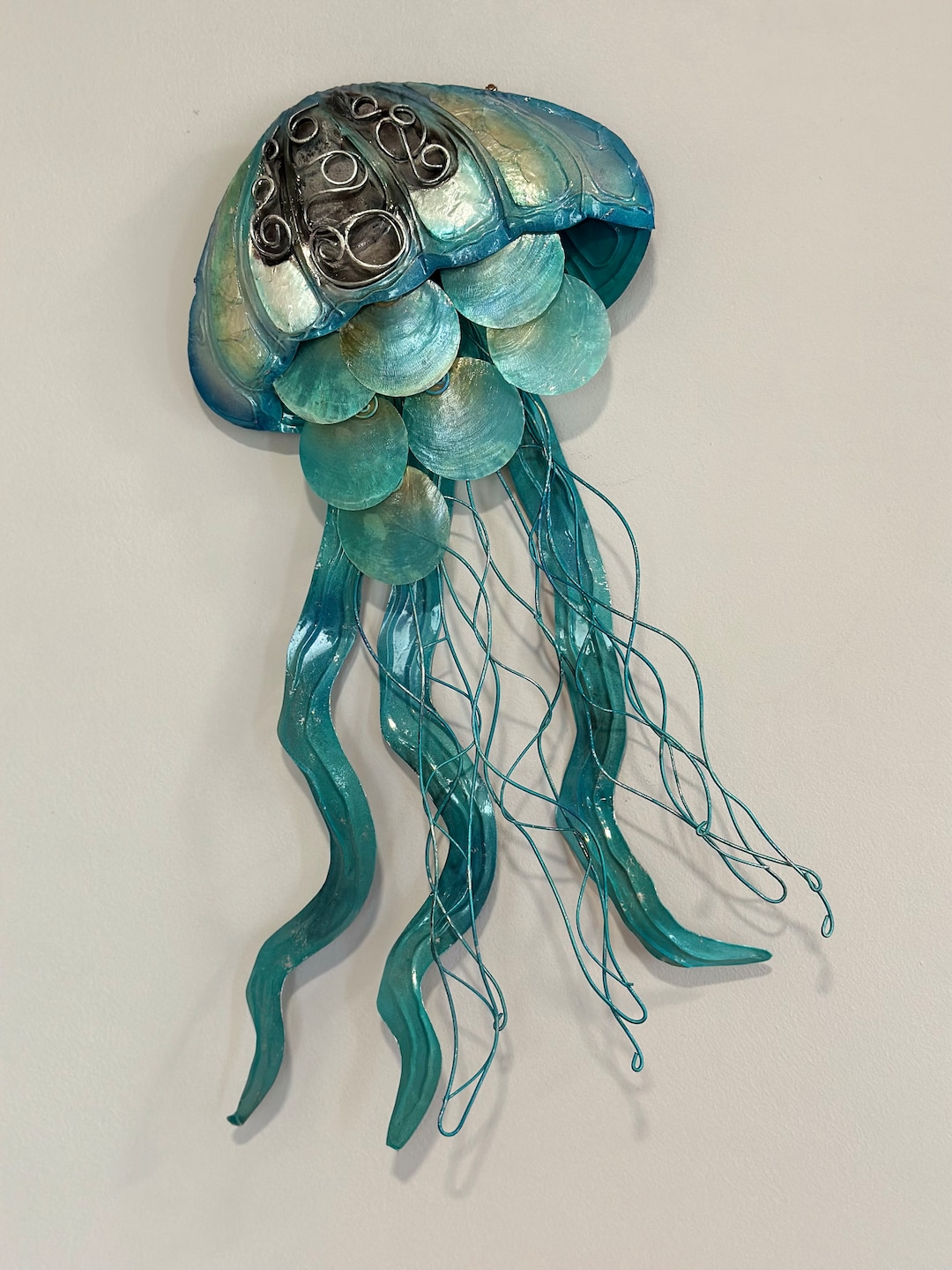 Jellyfish Metal Wall Art Tropical Home Decor Unique Gifts Handmade ...