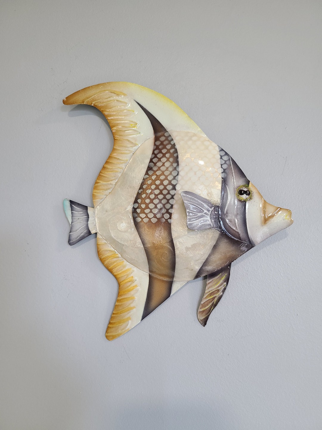 Angelfish Metal Wall Art Tropical Home Decor Unique Gifts Birthday ...