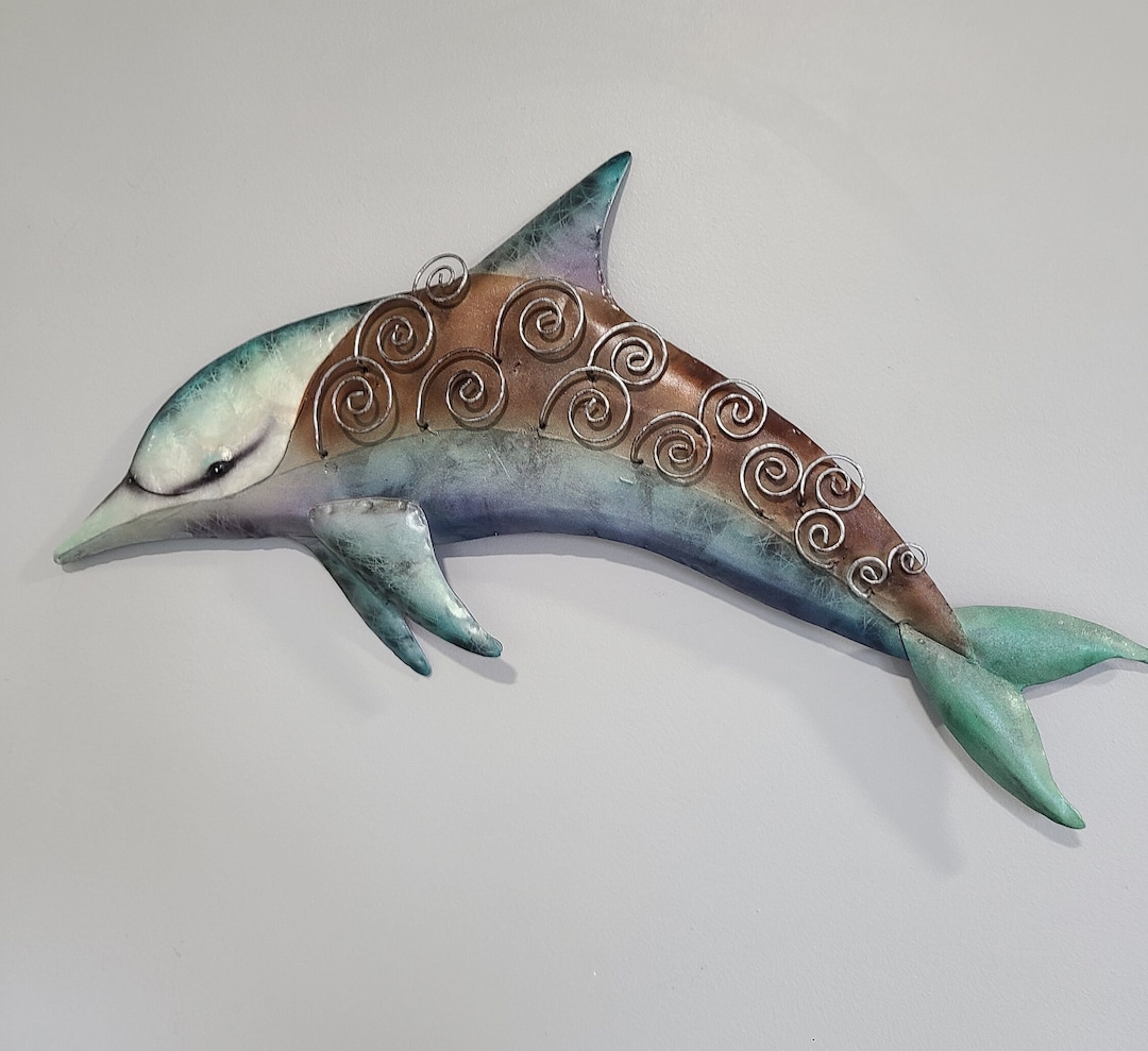 Dolphin Metal Wall Art, Tropical Beach & Coastal Decor Made Unique With ...