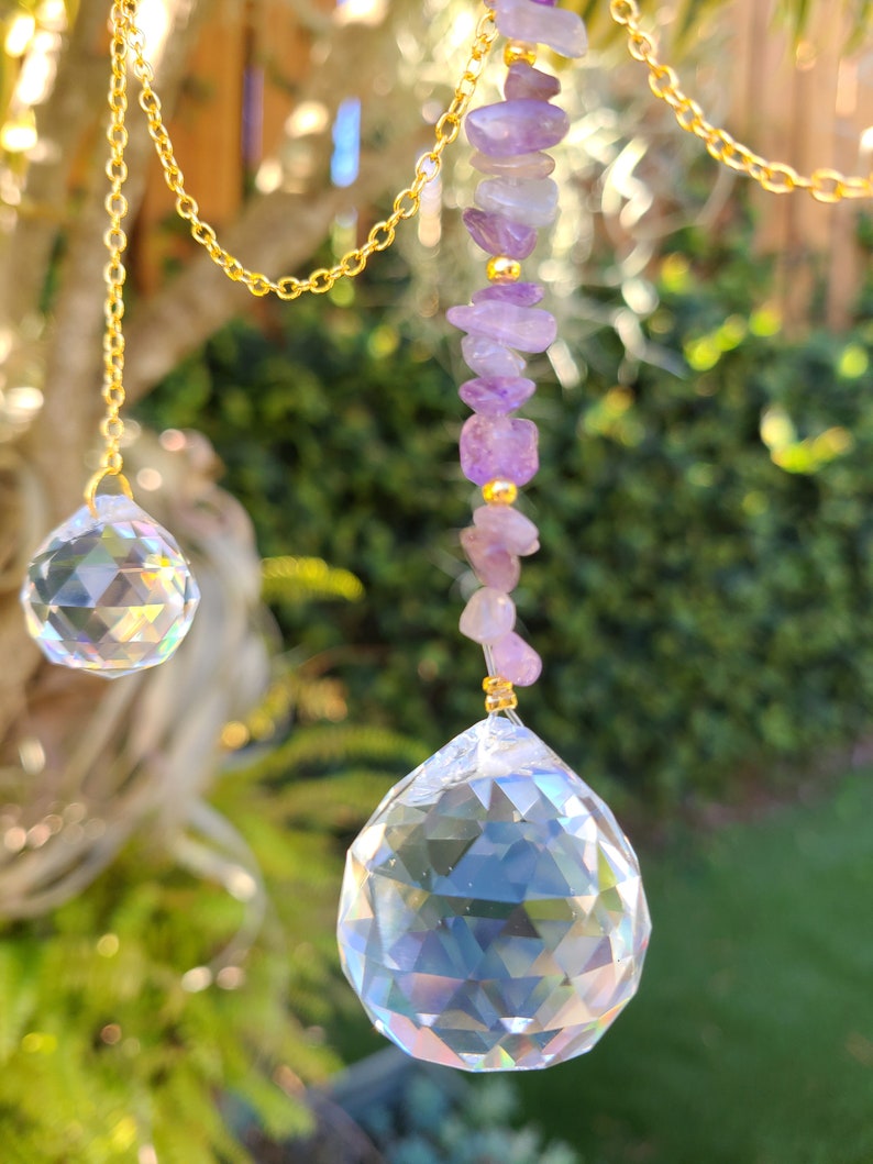 Suncatcher Lotus Flower Zen Glass Crystal Prism for Home Decor Unique ...