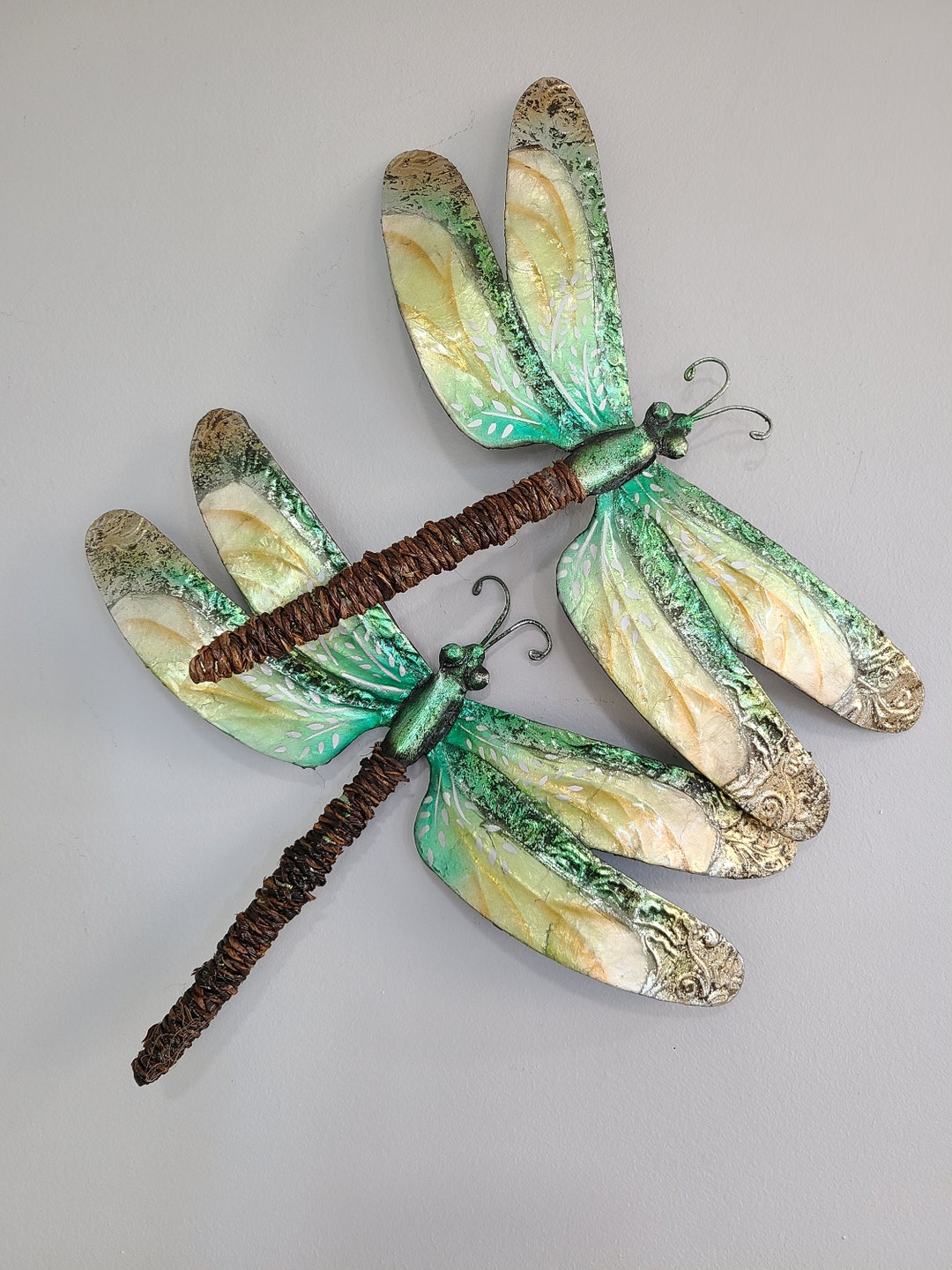 Dragonfly Metal Wall Art Coastal Beach Decor Home and Garden Yard Art ...