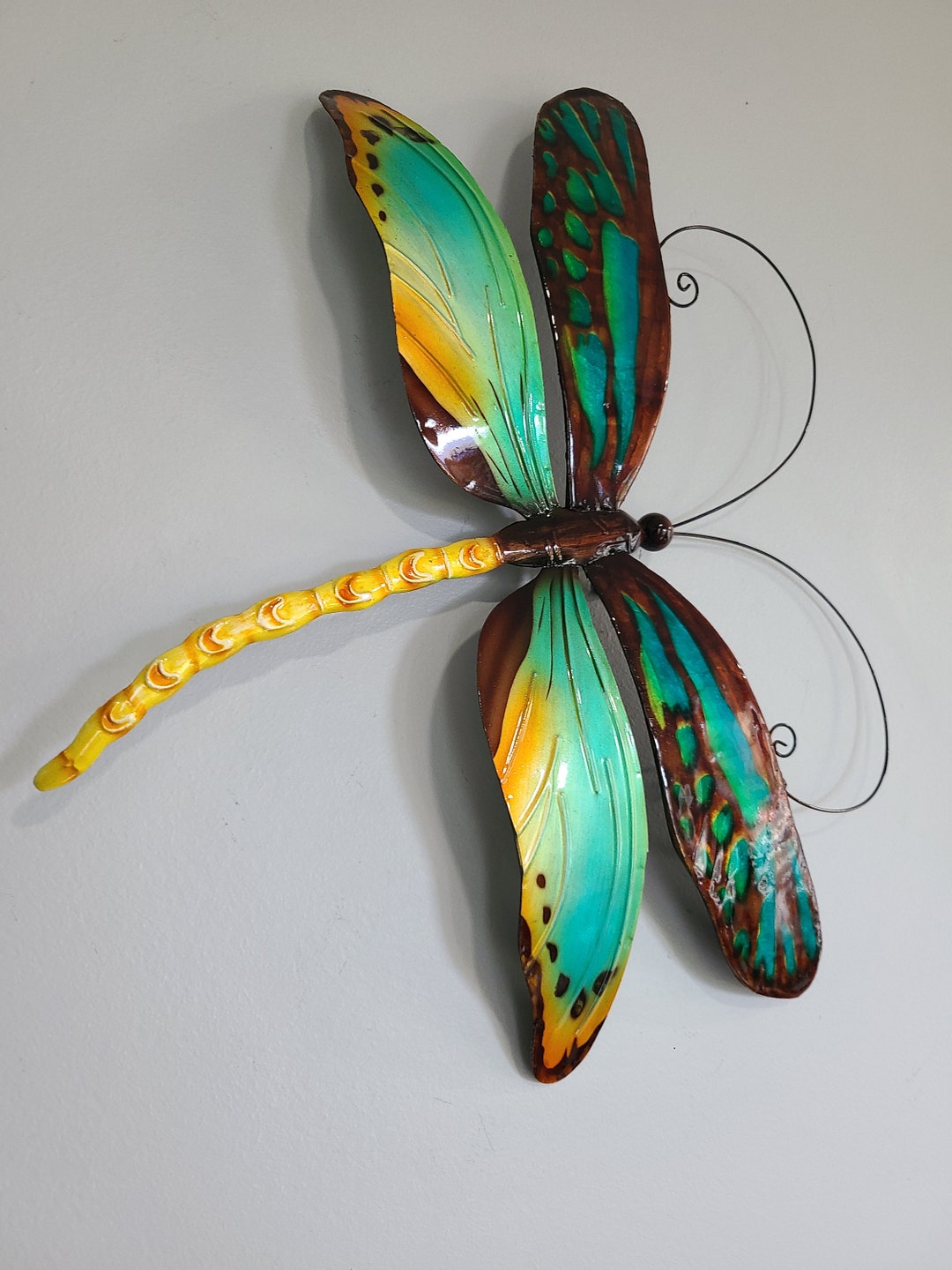 Dragonfly Tropical Metal Home Decor Made Unique With Capiz Shells ...