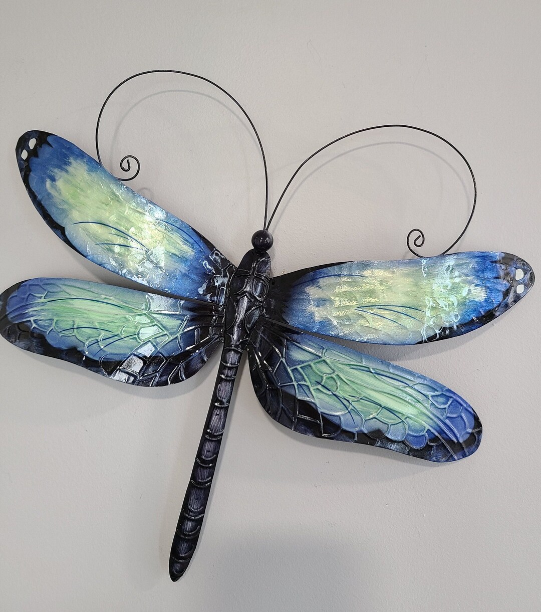 Dragonfly Metal Wall Art Made Unique With Capiz Shells Tropical Home ...