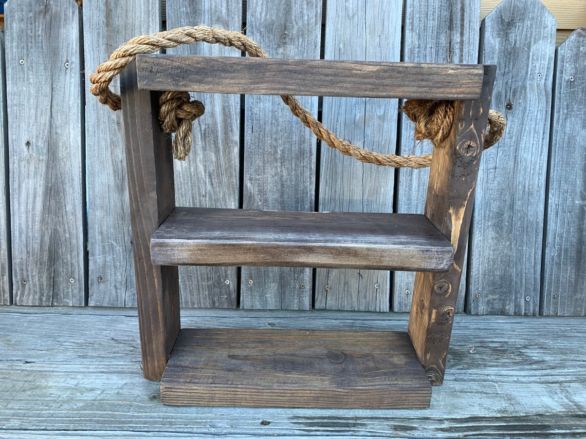 Rustic Hanging Shelf - Etsy