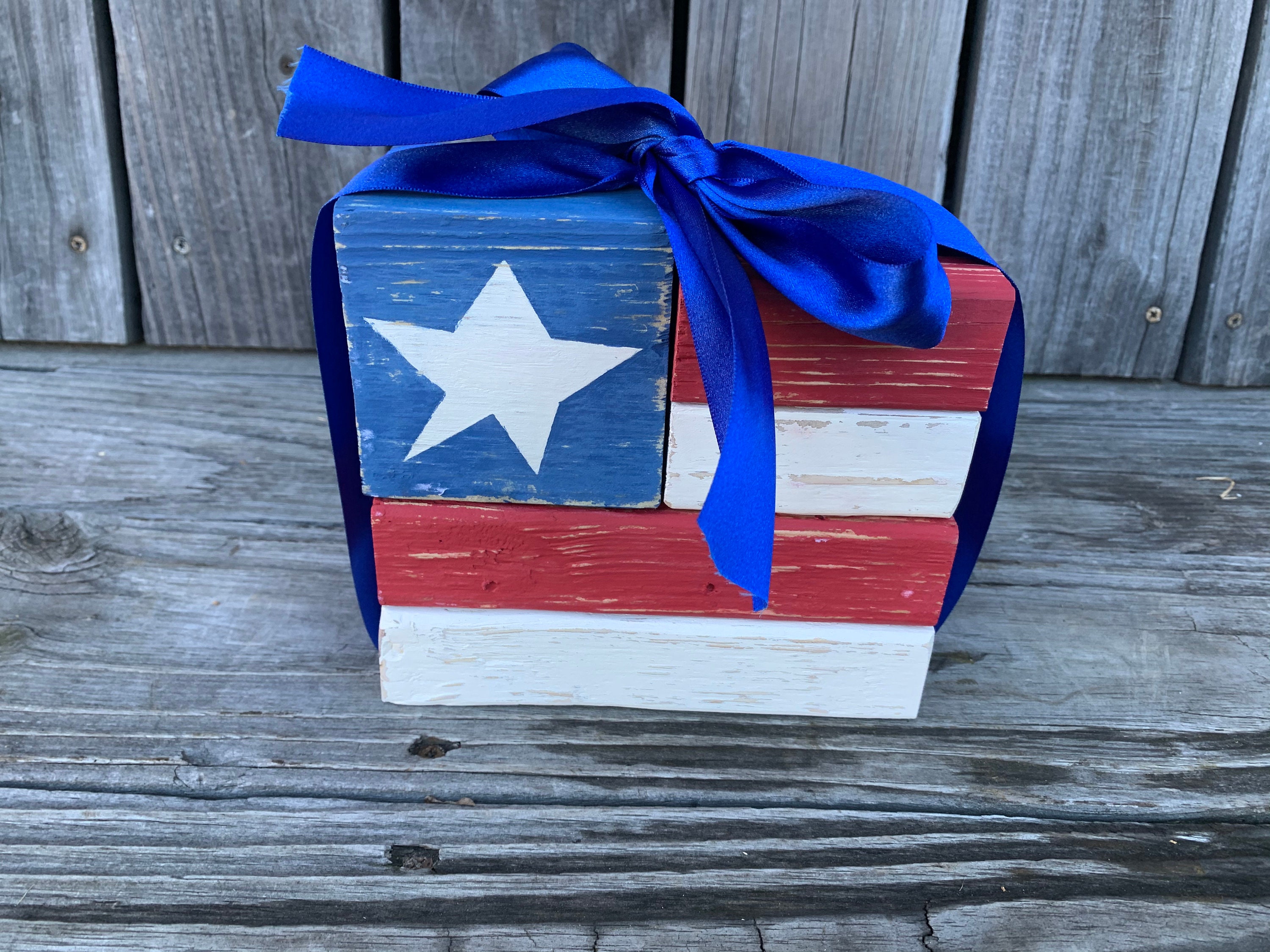 American Flag Block Decoration - Etsy