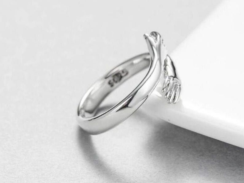 Vintage Hug Ring 925 Sterling Silver Love Hug Silver Color | Etsy