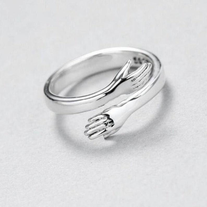 Vintage Hug Ring 925 Sterling Silver Love Hug Silver Color | Etsy