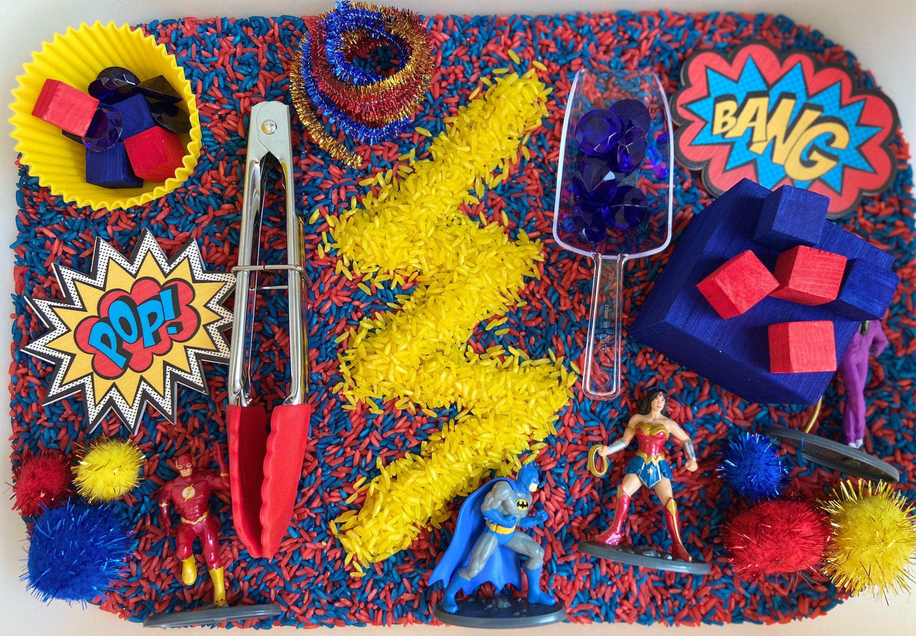 Superhero Sensory Bin DC Comics Justice League Sensory | Etsy