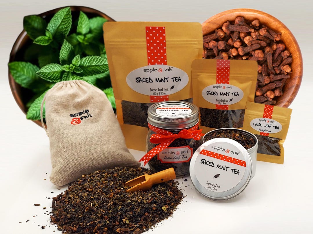 Spiced Mint Peppermint Clove Loose Leaf Tea, Herbal Blends Botanical ...