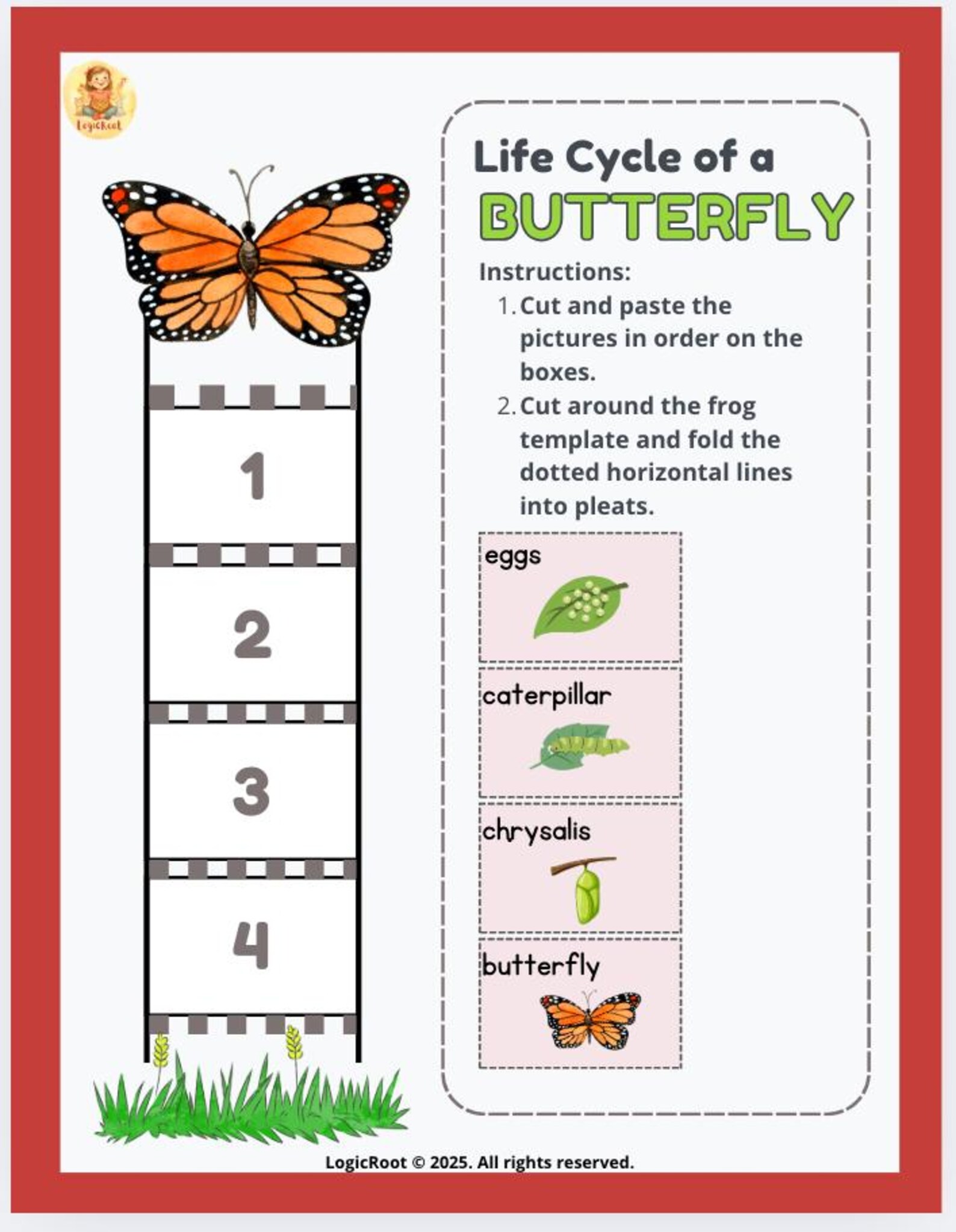 Life Cycle of a Butterfly Printable | Cut and Paste Science Worksheet ...