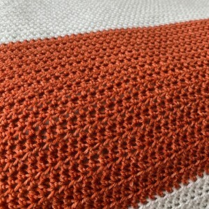 Crochet Throw Blanket Orange/ivory - Etsy