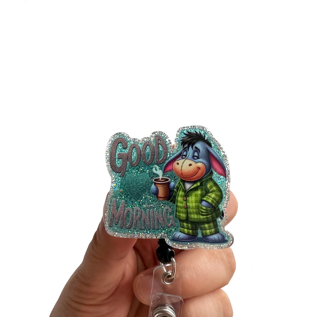 Cute Cow Badge Reel Retractable, Good Morning Badge Reel ...