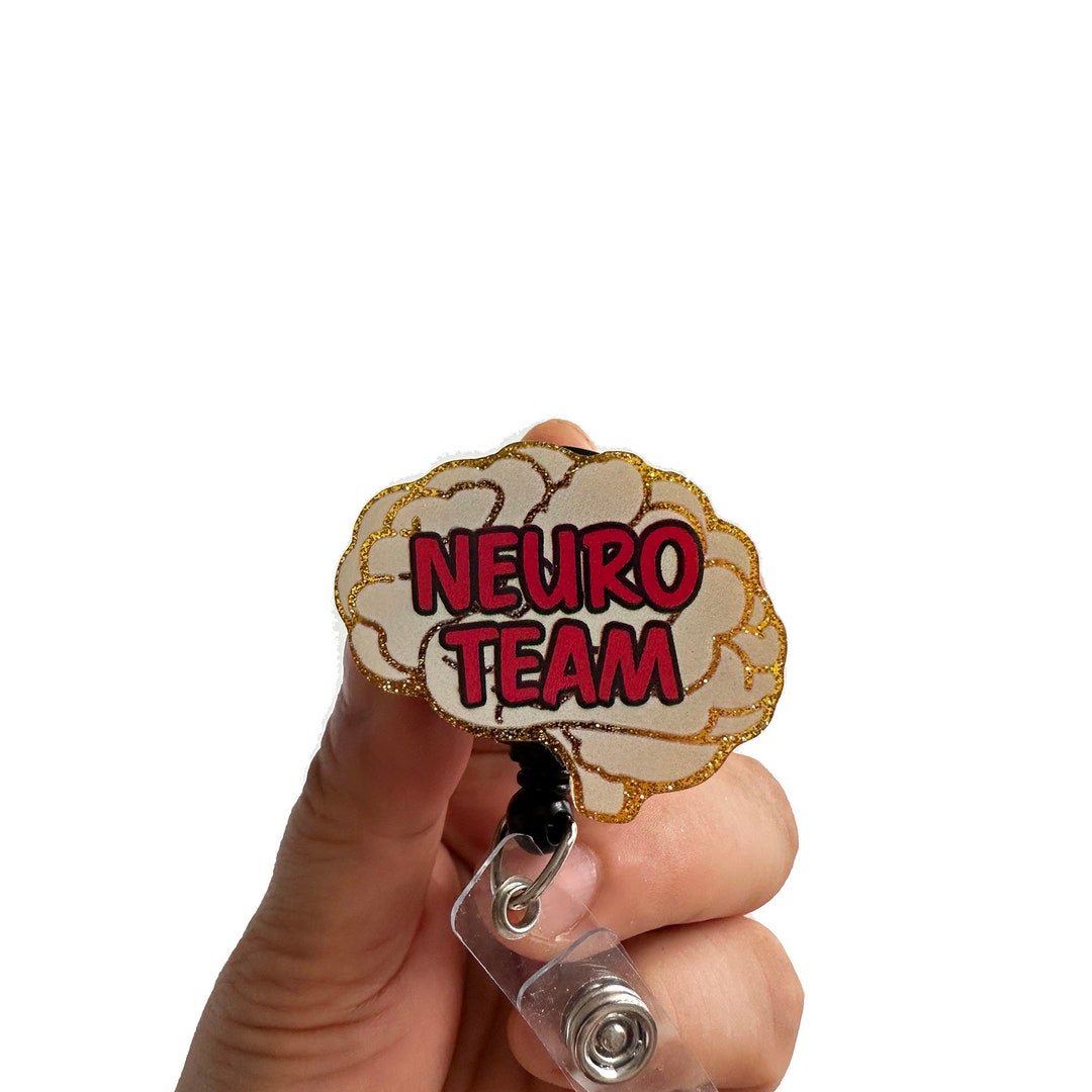 Neuro Team Badge Reel Retractable, Cute Brain Badge Reel, Neurologist ...
