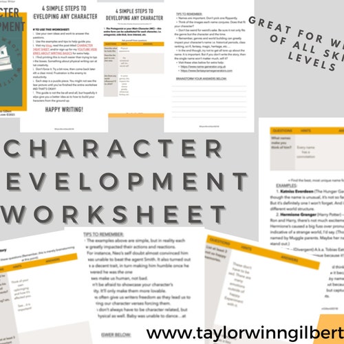Character Worksheet - Etsy