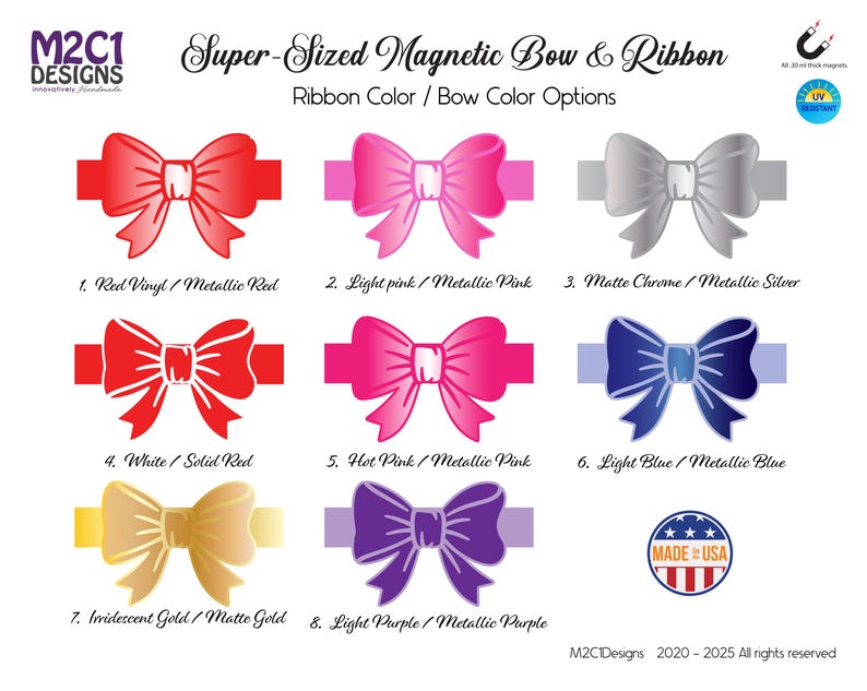 Giant Magnetic Bow & Ribbon Set - Perfect for Garage Doors, Lockers ...